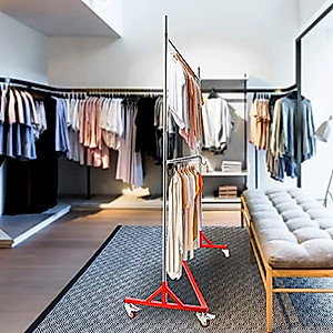 Migoda Z Rack Collapsible Rack,Height Adjustable Rolling Z Rack Clothes Rack, Heavy Duty Z Rack Garment Rack with Wheels - Ideal for Bedroom Storage and Organization(24x63x85in)