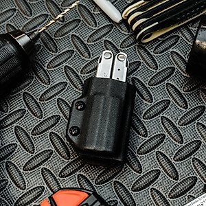 Kydex Multitool Sheath for LEATHERMAN Bond - Made in USA - Multi Tool Sheath Holder Cover Belt Pocket Holster - Multi-tool not included (Black)