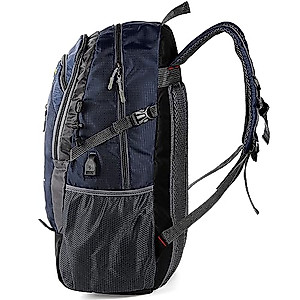 Lawei 40L Waterproof Hiking Backpack, Blue Lightweight Camping Backpacking Outdoor Sport Day Pack, Trekking Travel Backpacks for Men Women