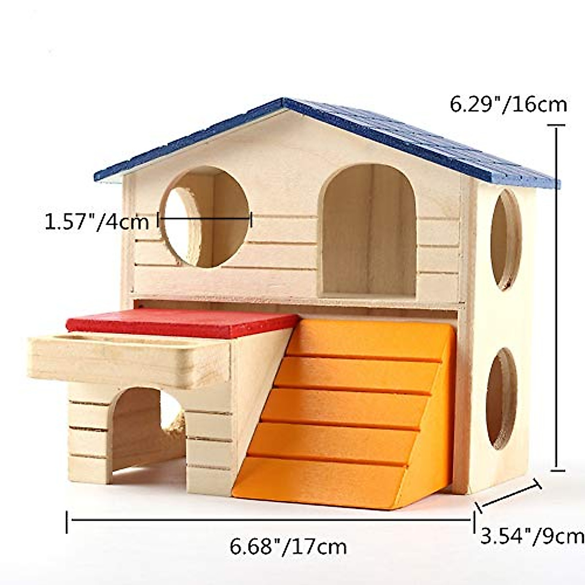 Hamster Hideout Hut Small Animals Two Layers Wooden House for Mice Gerbil Rat Dwarf Hamster Cage Exercise Toy