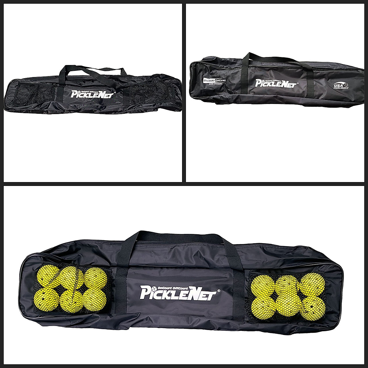 Picklenet - Portable Pickleball Net Official Size | Bag Included | Easy and Fast Assembly | Indoor & Outdoor Use | Heavy Duty Powder-Coated Steel | No-Twist Guarantee | Patented Design | 1 Yr Warranty