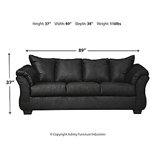 Signature Design by Ashley Darcy Classic Contemporary Sofa, Black