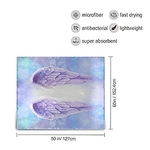 Angel Wings Plush Throw Blankets Purple Summer Blanket for Bed Couch and Living Room Suitable 50x60inch 2040278