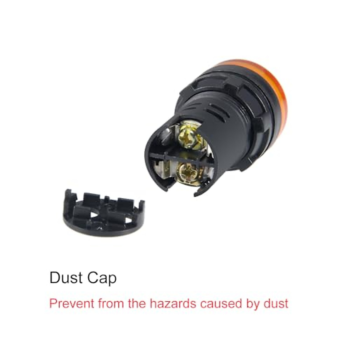 uxcell 5Pcs Yellow Indicator Light AC/DC 24V, 22mm Panel Mount, for Electrical Control Panel, HVAC, DIY Projects