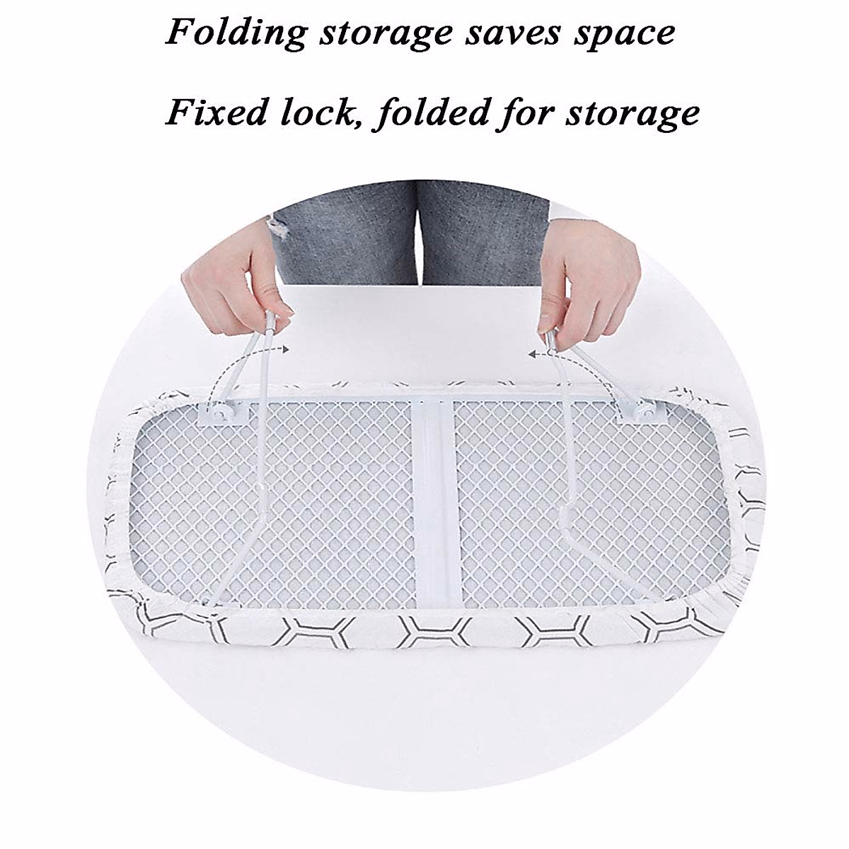 Ironing Board,Tabletop Ironing Board with Folding Legs, Countertop Ironing Board with Cotton Cover, Easy to Transport and Store in Small Spaces. Portable Ironing Board for Sewing,Household, Dorm