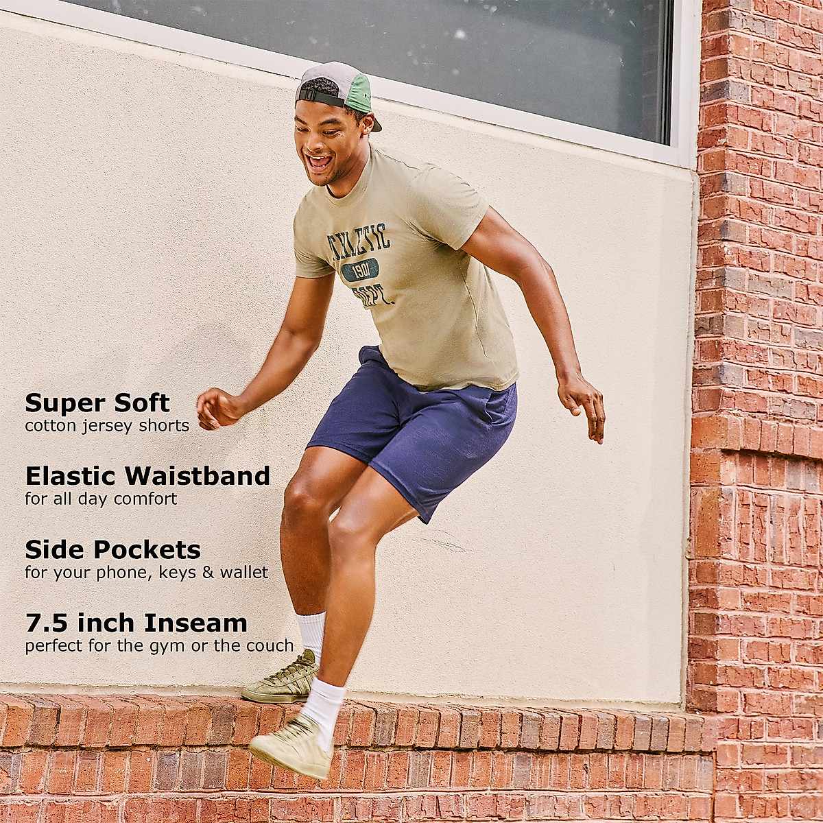 Hanes Mens Jersey Cotton With Pocket Workout-and-training-shorts, Light Steel, 3X-Large US