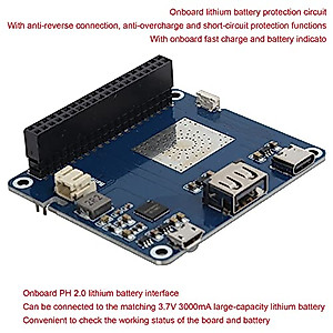 Lithium Battery Pack Expansion Board for Raspberry Pi, Lithium Battery Pack Expansion Board Power Supply with SW6106 Mobile Power chip, Supports Two-Way Fast Charging