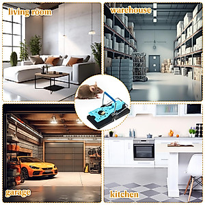 Kittmip 6 Pcs Mouse Traps Plastic Mice Trap House with Blue Detachable Quick Sensitive Effective Mouse Trap Safe Mice Traps Reusable Sanitary Mice Traps for House, Garage, Outside