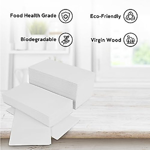 White Napkins Disposable Linen Feel, Prefolded Cloth Like Airlaid Paper Napkins with Built-in Flatware Pocket, Absorbent Napkins Disposable Guest Hand Towels for Wedding, Party, Festival, 50 Pack