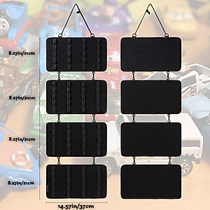 HUHYNN Hanging Display Case Compatible with 80 Hot Wheels Matchbox Cars,Toy Cars Storage with 4 Detachable Panels for Hot Wheels Storage Organizer (80 Slots-Black)