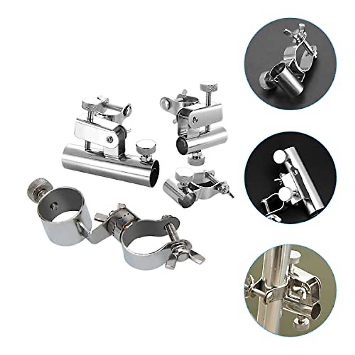 GAFOKI 1 Set Plate Seaside Fishing Portable Multi- Stake Tray Accessory Function Chair for Stainless Fish Support Steel Tool of Multi-Function Silver Bait Umbrella Practical Clamp