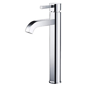 KRAUS Ramus™ Single Handle Vessel Sink Bathroom Faucet in Satin Nickel, KVS-1007SN