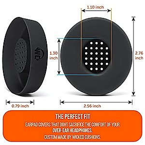 Small WC SweatZ Protective Headphone Ear Covers Made by Wicked Cushions | Fits Beats Solo 2 & 3 | Sweatproof, Washable & Preserves Comfort | Black