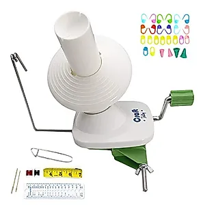 Yarn Winder by Craft Destiny - Easy to Set Up and Use - Hand Operated Yarn Ball Winder 4 Ounce Capacity - Sturdy with Metal Handle and Tabletop Clamp - Knitting kit Included