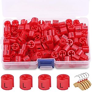 Mardatt 150Pcs L Size Clothes Hanger Size Markers Color-Coding Garment Size Markers Tags with Sturdy Storage Box