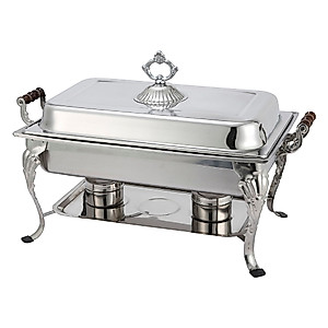 Winco Full Rectangular Crown Chafer, 8-Quart, Stainless Steel