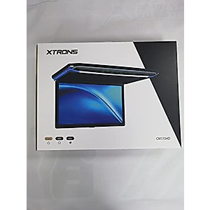 XTRONS® 17.3 Inch 16:9 Ultra-Thin FHD Digital TFT Screen 1080P Video Car Overhead Player Roof Mounted Monitor HDMI Port 1920 * 1080 Full High Definition with New Version Black IR Headphones (No DVD)