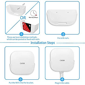Wall Mount for eero Pro 6, Screwless VHB Holder for Mounting eero Pro 6 Tri-Band mesh Wi-Fi 6 Without Drilling (Strongly Adhesive, 1 Pack by OkeMeeo)