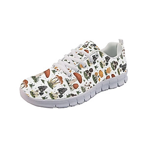 Mumeson Mushroom Blossoms Sneakers Non Slip Rubber Sole Sport Shoes Durable Running Shoes with Design