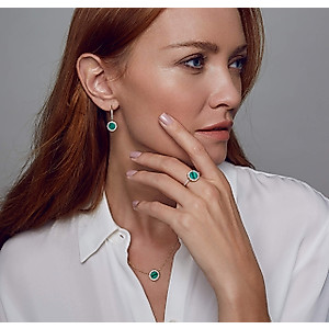 KIERA 14K Yellow Gold Clad Sterling Silver Round Halo Malachite Ring, Size 7