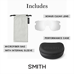 SMITH Wildcat Sunglasses with ChromaPop Lens – Shield Lens Performance Sports Sunglasses for Biking, MTB & More – For Men & Women – Matte Cement Viz + Green Mirrored Lens
