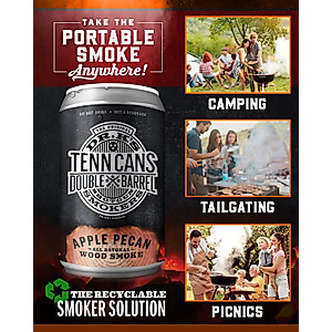 Dr. K's Tenn Cans 6 Pack, Apple & Pecan - Convenient, No Mess Smoke Tube Upgrade | Premium Apple & Pecan Pellets in an Easy to Use Can | Championship Flavor & Smoke Every Time| Up to 1hr Smoke Per Can