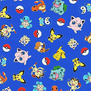 Robert Kaufman Fabrics Pokemon Royal Pokemon Characters