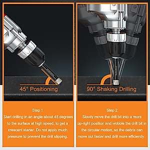 7 Piece Diamond Drill Bits Set, Core Drill Bits for Hard Materials - Tiles Ceramics Glass Stones – Built in Coolant, Fast Dry Drilling - Sizes 3/16" 1/4" 5/16" 3/8" 1/2" - Round Shank, Storage Case