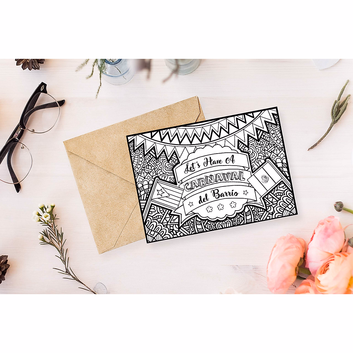 Coloring Broadway - in The Heights Inspired Coloring Pages (Set of 4) “Paciencia y Fe” Collection, Broadway Musical Merchandise, Card Stock (8 1/2” x 11”), Ideal Gift for a Broadway Theater Lover