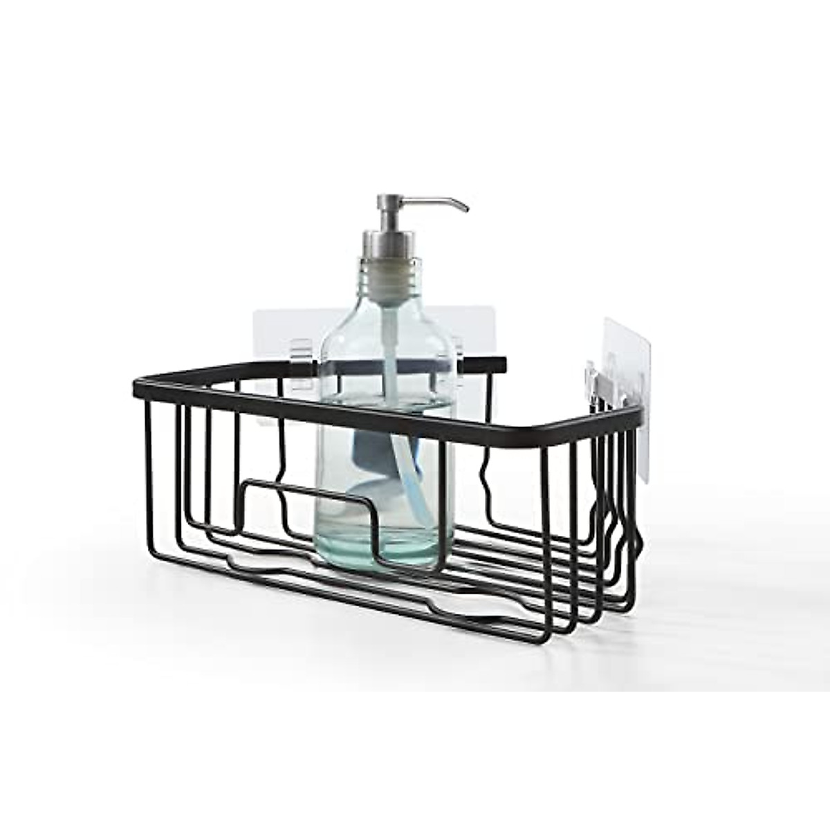 SunnyPoint RustProof Aluminum Wall Mount Shower Caddy Basket Shelf; Adhesive Hook Pad Included (Triangle, BLK)