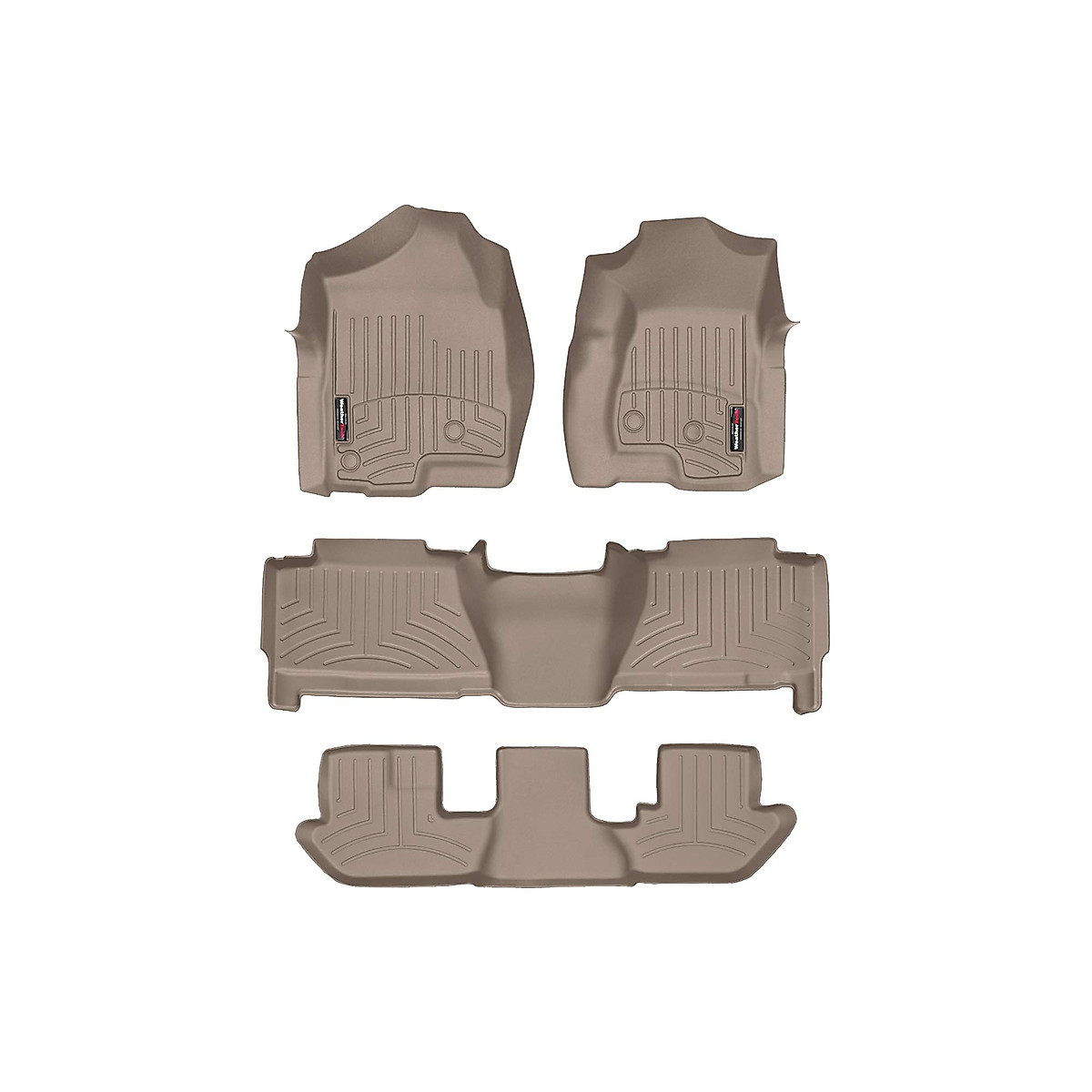 WeatherTech Custom Fit FloorLiners for Escalade ESV, Suburban, Yukon XL - Full Set (450031-45061-2-4), Tan