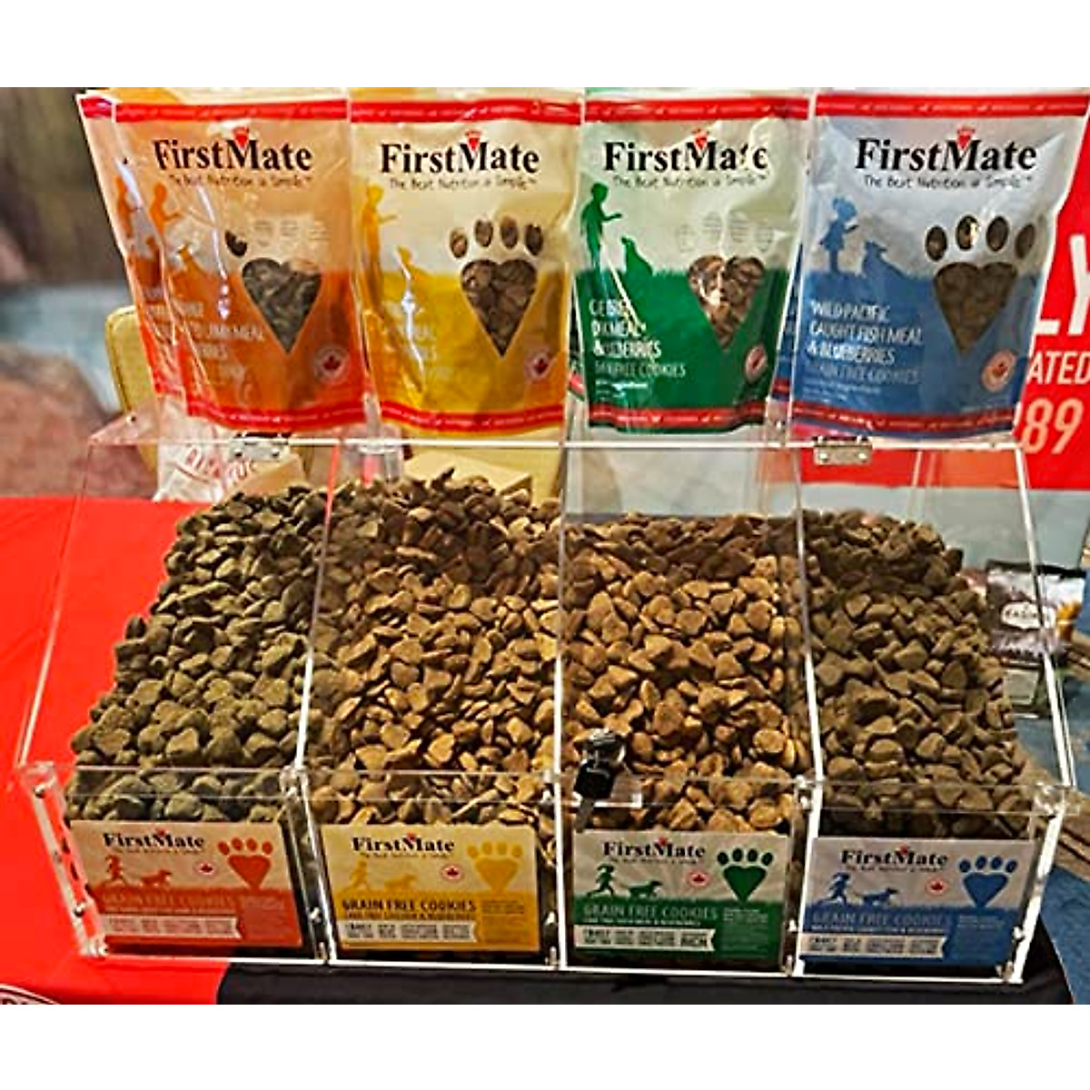 FixtureDisplays® Clear Acrylic Candy Bin Partitioned Dry Food Display Spices Container Retail Donut Cookie Bin Ships Knock Down 100826-NF