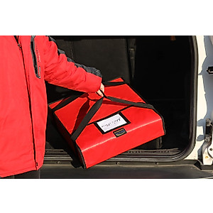 New Star Foodservice 50073 Insulated Pizza Delivery Bag, 18" by 18" by 5", Red