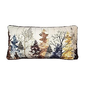 Donna Sharp Throw Pillow - Bear Mirage Lodge Decorative Throw Pillow with Watercolor Trees Pattern - Rectangle