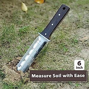 gonicc Professional Hori Hori Garden Knife with Leather Sheath, Protective Handguard, High polished 440 Stainless Steel Blade, Sharpening Stone Included, for Weeding, Digging, Pruning, and Cultivating, Gardening Spades