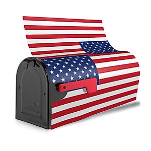 Perinsto American Flag Mailbox Covers Magnetic Waterproof Patriotic Mail Cover Letter Post Box Wraps for Home Garden Yard Decor, 21x18 in