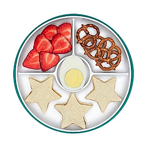OXO Tot Stick & Stay Suction Divided Plate - Teal