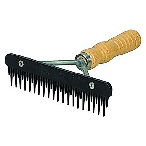 Weaver Leather Mini Fluffer Comb with Wood Handle, Black, 69-6046-BK