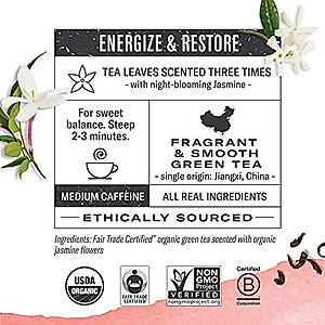 Numi Organic Tea Jasmine Green, 16 Ounce Pouch, Loose Leaf Tea (Packaging May Vary)