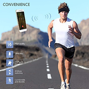 BGJOY Music Headband Running Headphones Sweatband with Wireless Headphone Headset Speaker Mic Handsfree Music Call Sport Headbands Earphones Headsets Gusband Gifts for Workout Yoga Sleeping