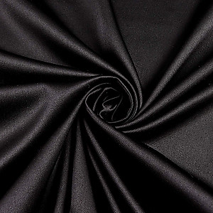 Stretch L'Amour Satin Black, Fabric by the Yard
