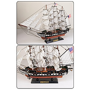 SAILINGSTORY Wooden Ship Model Sailboat Decor USS Constitution 1/150 Scale Replica Frigate Medium