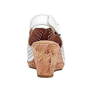 Rockport Women's Briah PERF Sling Wedge Sandal, White, 6.5 M