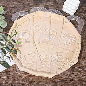 Whaline 7Pcs Baby Closet Size Dividers Clear Acrylic Infant Clothes Hanger Separators Newborn to 24 Month Clothes Dividers Thicken Wardrobe Hanger Organizers for Home Nursery Baby Clothes, 3.5 x 7Inch