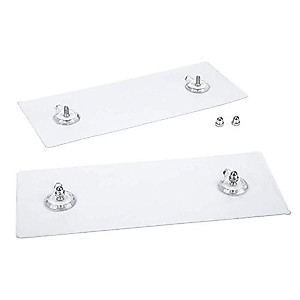 Vdomus Acrylic Shower Corner Shelf 2 Pack in a Set & 4 Pieces Transparent Adhesives for No Drilling Shower Wall Shelf