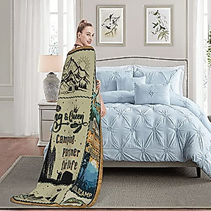 Eercsxul Camping Themed Throw Blankets for Couples Camp Lovers Gifts Camping Partners for Life 80"x60"