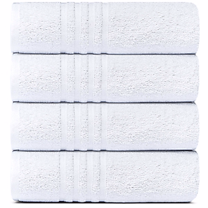 Wealuxe White Bath Towels 27x54 Inch, Cotton Towel Set for Bathroom, Hotel, Gym, Spa, Soft Extra Absorbent Quick Dry 4 Pack