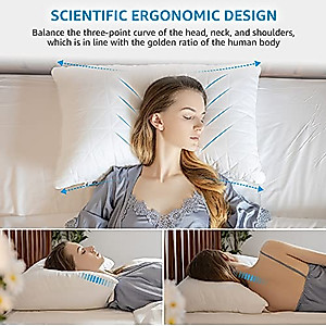 NEIPOTA Pillows Standard Size Set of 2, Standard Pillows 2 Pack 20 x 26, Cooling Side Sleeper Pillow Hotel Bed Pillows & Positioners, Gel Fiber Hypoallergenic Bed Pillow for Sleeping Twin Washable
