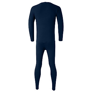 TOWMUS Thermal Underwear for Men Ultra Soft Long Johns - Warm Base Layers with Fleece Lined Cold Weather Navy