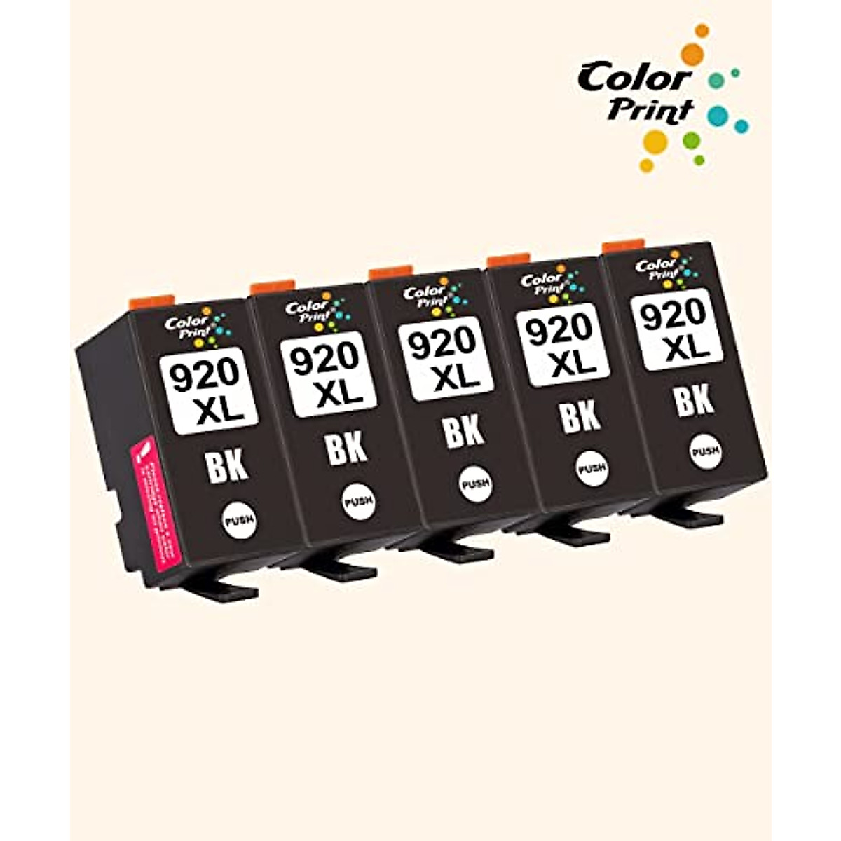 Color Print Compatible 920XL Black Ink Cartridge Replacement for HP 920 XL for Officejet 6500 6500A 6000 7000 7500 7500A E709 Laser Printer (5-Pack)